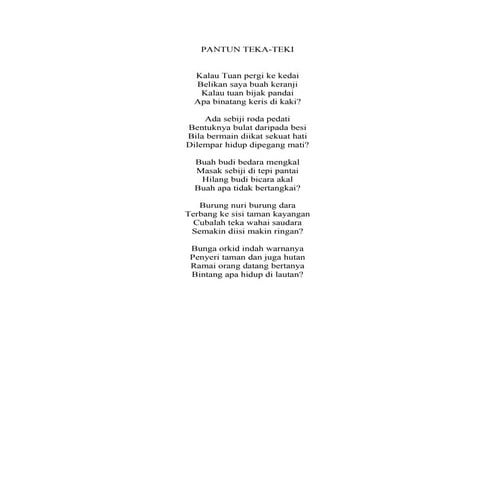 Pantun Teka-Teki | DOC