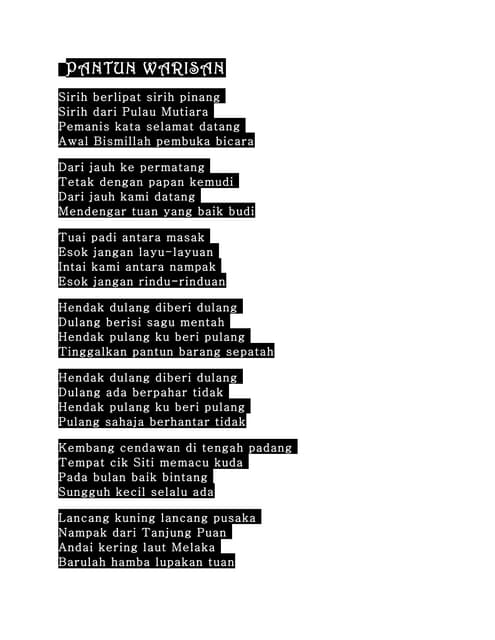 KOLEKSI PANTUN UNTUK PENGACARAAN MAJLIS SEKOLAH | DOCX