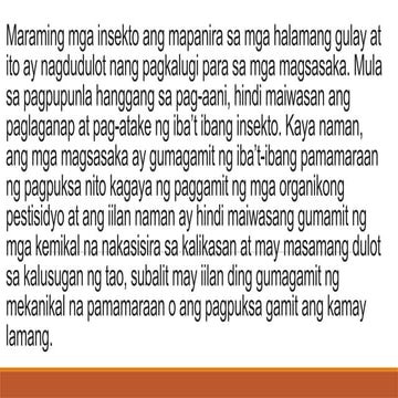 naisasagawa ang masistemang pagsugpo ng peste at kulisap ng mga halaman ...