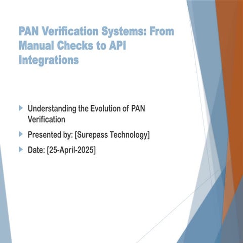 PAN Verification Systems: From Manual Checks to API Integrations | PPT