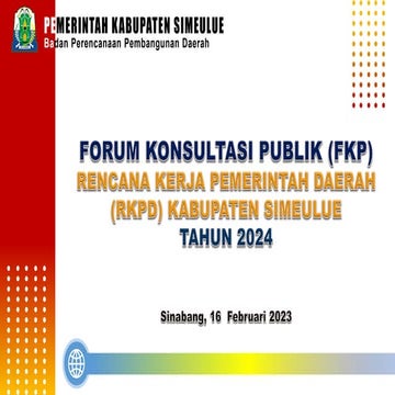 Paparan presentasi kepala bappeda dalam FKP | PDF