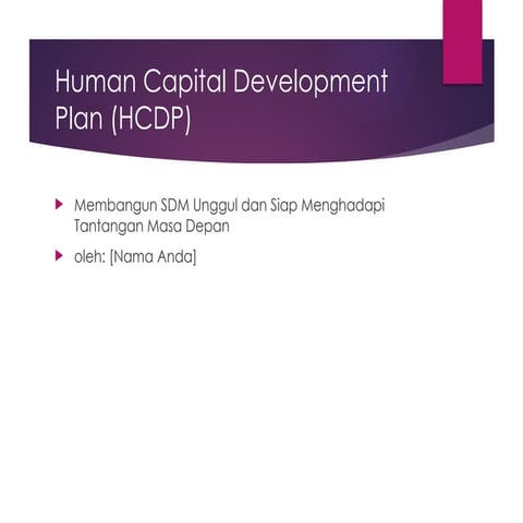 Paparan Human Capital Development Plan instansi pemerintah | PPTX