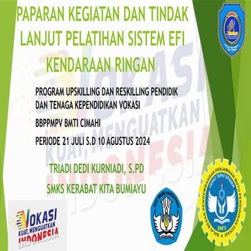 PAPARAN KEGIATAN DAN TINDAK LANJUT PELATIHAN SISTEM EFI.pptx