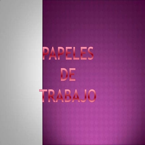PAPELES DE TRABAJO | PPTX
