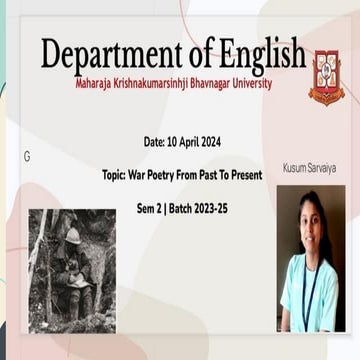 Paper-110.pptx War poetry “War poetry from past to present” | PPTX