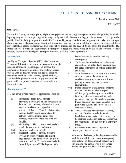 Smart Traffic Management System presentation | PPT