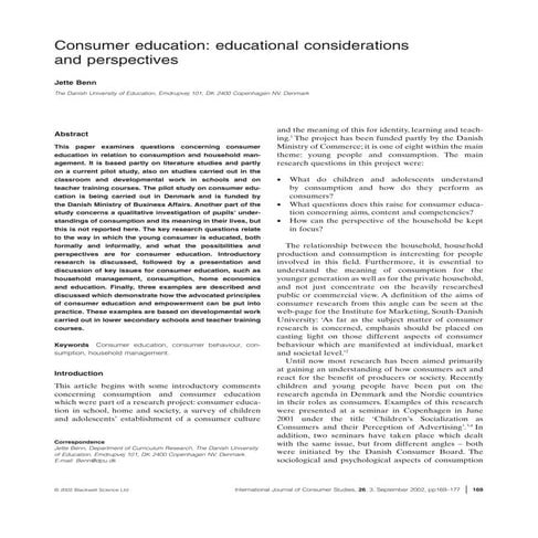 Paper 1 consumer education ed. considerations and perspectives_benn ...