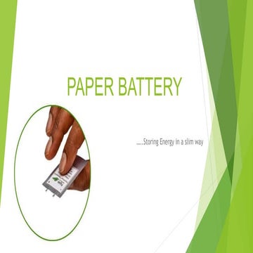 Presentation on Paper battery