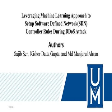 Leveraging Machine Learning Approach to Setup Software Defined Network(SDN) Controller Rules ...