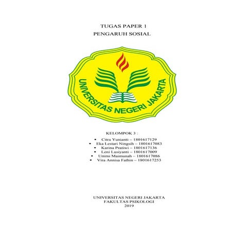 Paper 1 - Tugas Psikologi UNJ - Pengaruh Sosial | DOCX