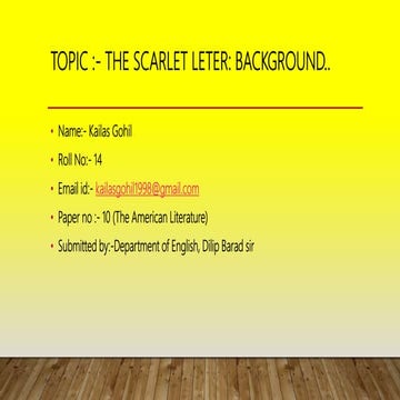 The Scarlet Leter Background | PPT