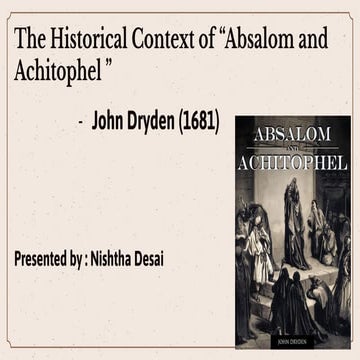 Historical Background of Absalom and Achitophel | PDF