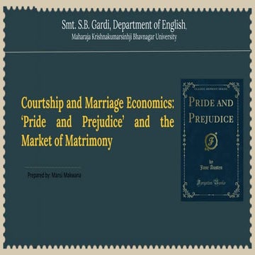 Courtship and Marriage Economics: ‘Pride and Prejudice’ and the Market ...