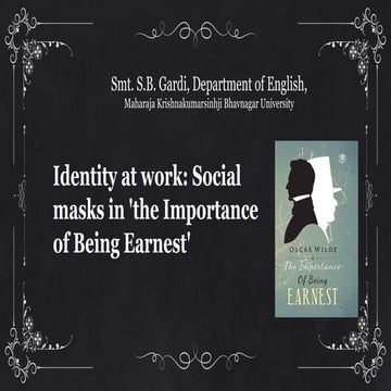 Identity at work: Social masks in 'the Importance of Being Earnest' | PDF