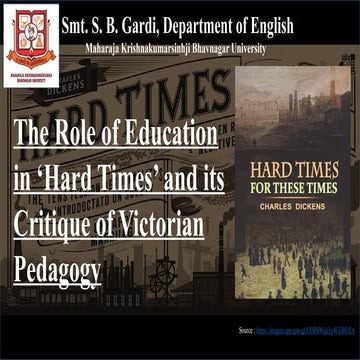 The Role of Education in ‘Hard Times’ and its Critique of Victorian ...