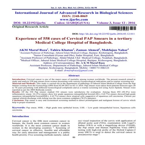 Paps smear study | PDF