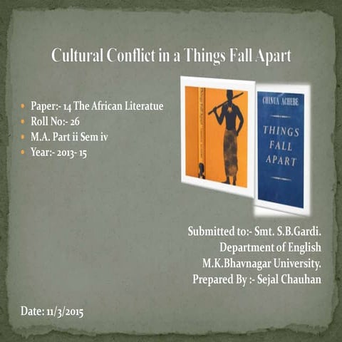 Cultural Conflict in a Things Fall Apart | PPTX