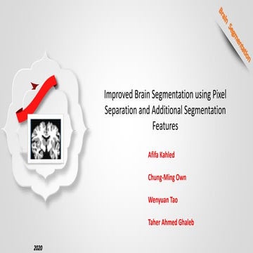 Improved Brain Segmentation using Pixel Separation and Additional Segmentation Features | PPT