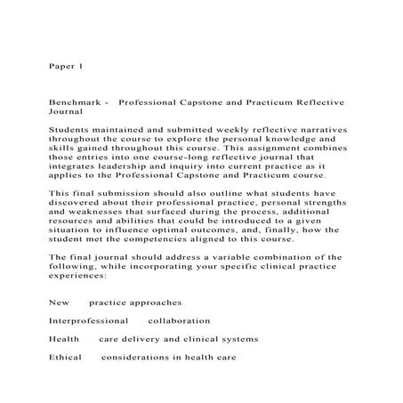 Paper 1Benchmark - Professional Capstone and Practicum.docx