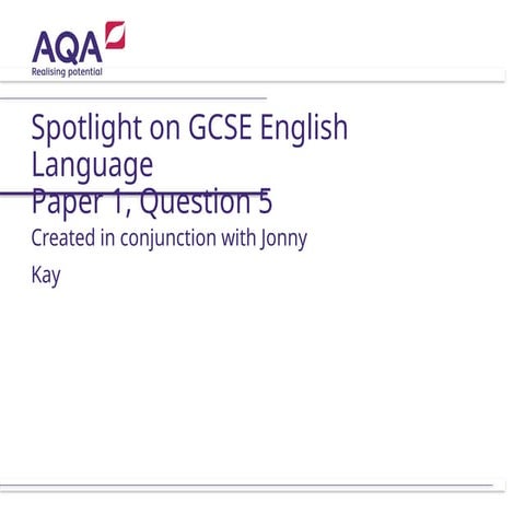 Paper 1 Question 5 english language gcse | PPTX