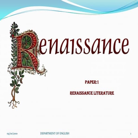 Paper1 renaissance literature | PPT