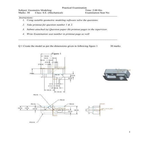 Geometric modelling last year university papers | DOC