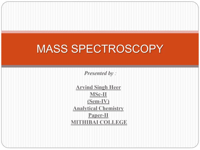 TYPES OF PEAKS IN MASS SPECTROSCOPY.pptx