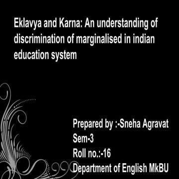 Talent vs. Birth: Caste-Based Educational Marginalization from Eklavya ...