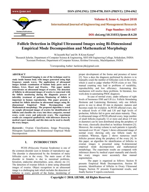 Follicle Detection In Digital Ultrasound Images Using Bi Dimensional