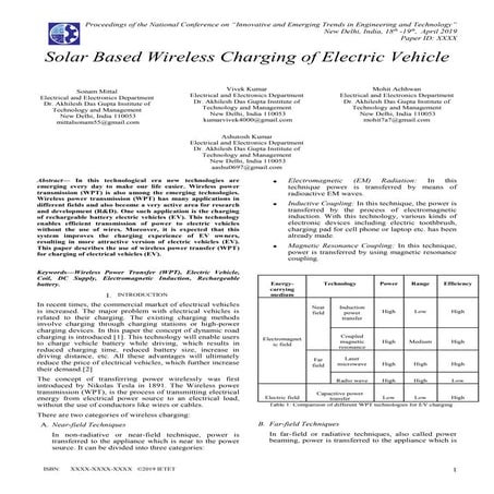 RESEARCH PAPER ON SOLAR BASED WIRELESS CHARGING | PDF
