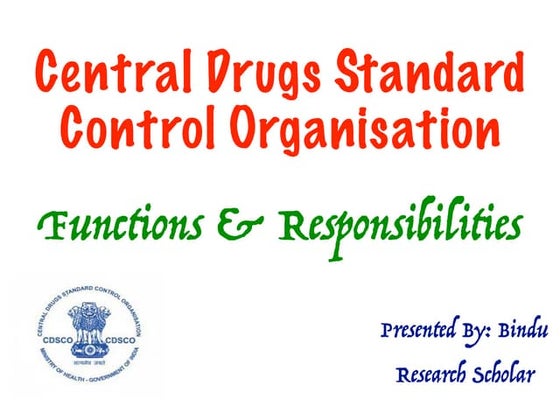 Central drug standard control organisation | PPTX