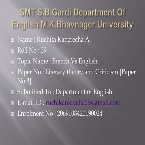 French VS English | PPTX