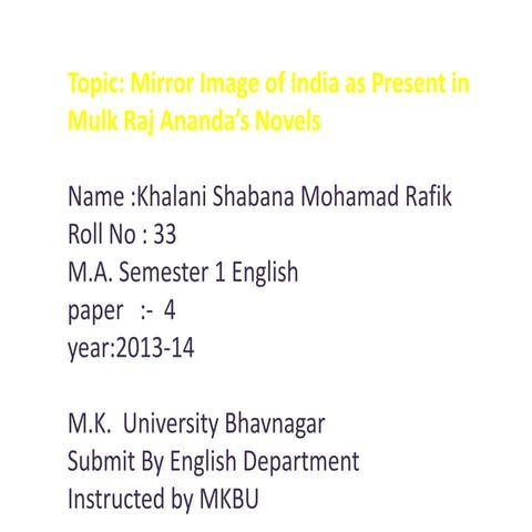 Indian Writing in English | PPTX