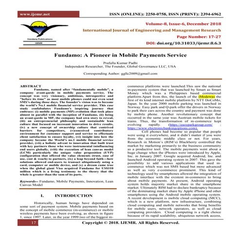 Fundamo: A Pioneer in Mobile Payments Service | PDF