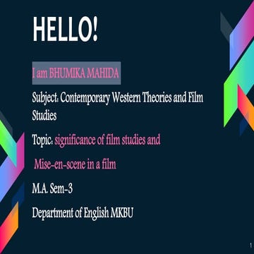 Significance of Film and Mise-en-Scene in a Film | PPTX