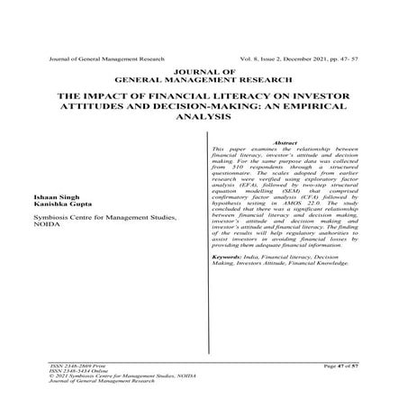 Paper 5.pdf financial literacy among individuals | PDF