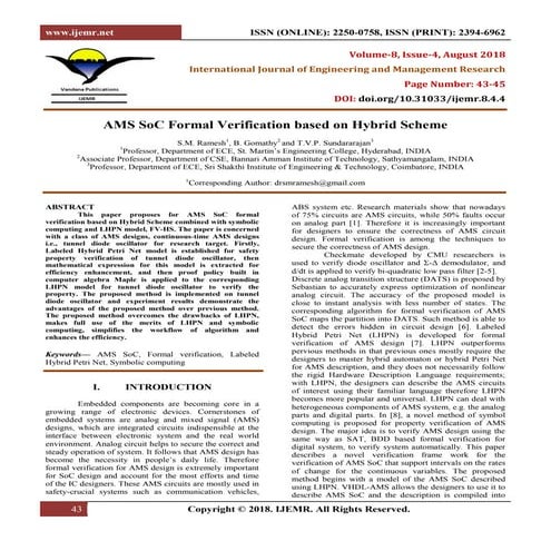 Ams Soc Formal Verification Based On Hybrid Scheme Pdf