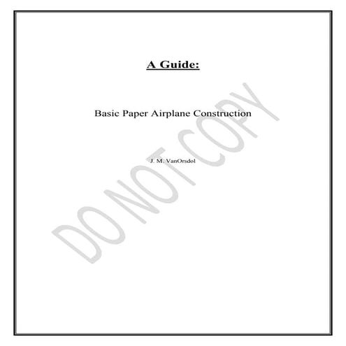 How To Make A Paper Airplane | PDF | Education