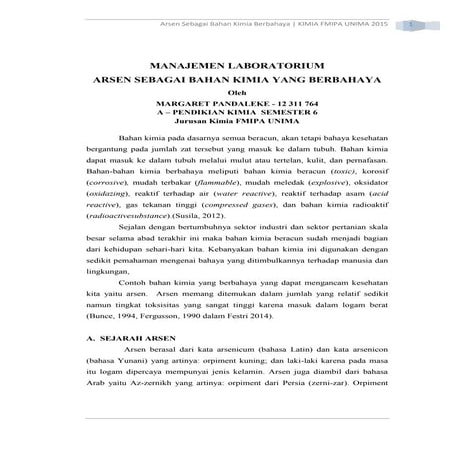 Arsen Sebagai Bahan Kimia Berbahaya | PDF