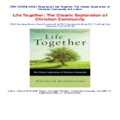 ( Paperback ) Life Together: The Classic Exploration of Christian Community