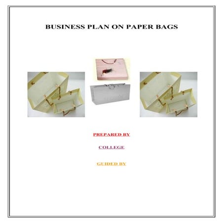 Paper bags( Business Plan) | DOC