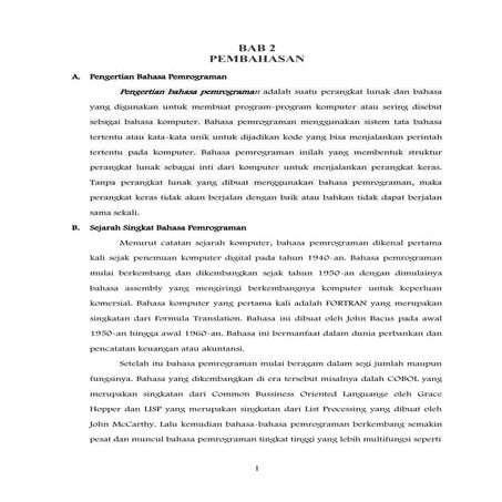 Bahasa Pemrograman | PDF