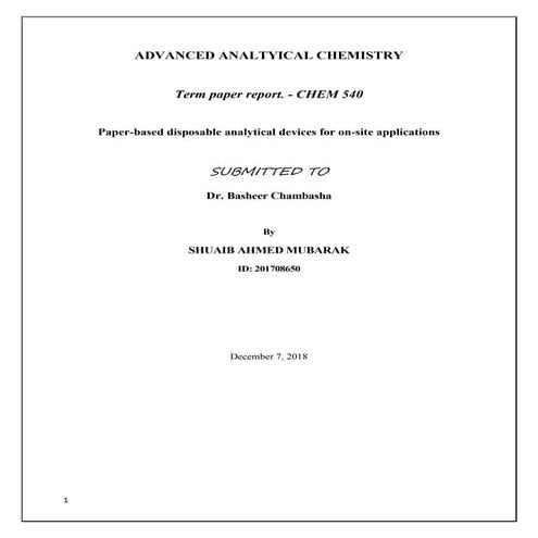 Paper based analytical devises | PDF