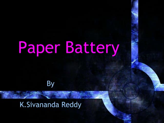 Paper battery in IEEE format | DOCX