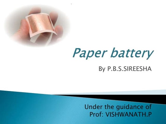 Seminar on paper battery | PPTX | Chemistry | Science