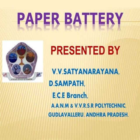 Paper battery 112&24 | PPTX