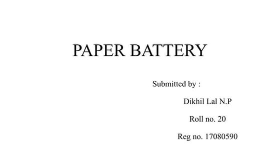 Paper battery | PPTX