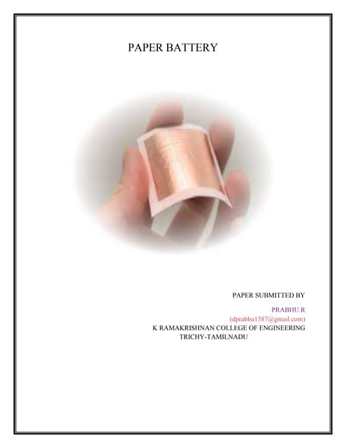 Paper battery document and report | DOCX