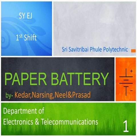 Paper battery The Future of Batteries | PPTX