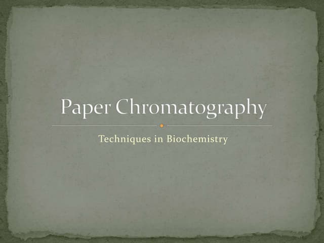 Chromatography | PPTX